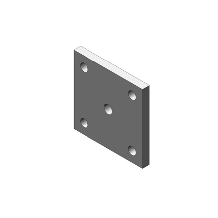 Aluminium plate for wall mounting with 1 thread & 4 mounting holes ...