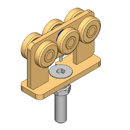 Triple wheel hanger with anti-kick wheel - NIKO - HELM HELLAS SA