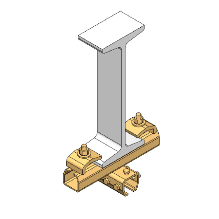 Adjustable joist clamp with splice joint (Parallel to the I-beam ...