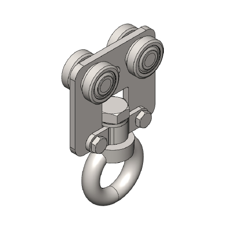 4-Wheel trolley with a rotating eye DIN 582 - NIKO - HELM HELLAS SA