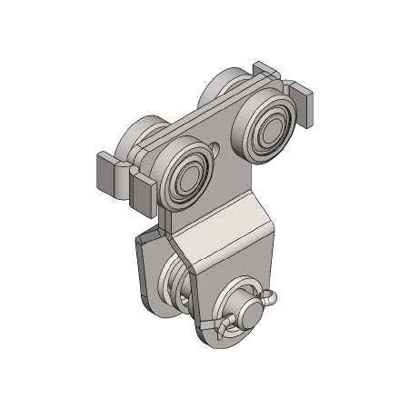 4-Wheel trolley with clevis pin and buffer (plate) - NIKO - HELM HELLAS SA