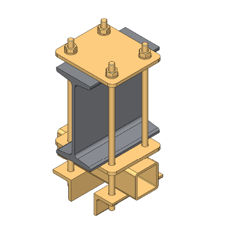 Mounting assembly with plates for I-Beam - NIKO - HELM HELLAS SA