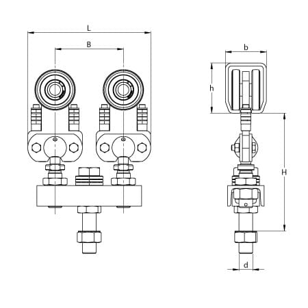 Load carrier with 2pcs 2-wheel trolleys NR.27.T142 & screw - NIKO ...