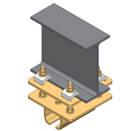 Height adjustable support bracket with clamps for I-Beam - NIKO - HELM ...