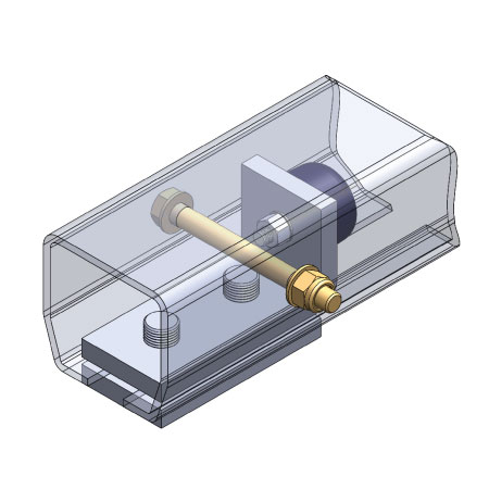 Safety bolt for track end stop with track punching - NIKO - HELM HELLAS SA